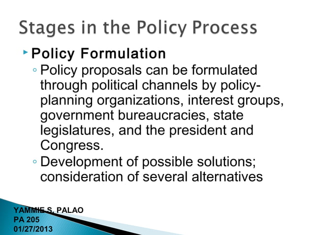 POLICY MAKING PROCESS | PPT | Political Issues & policy | Politics