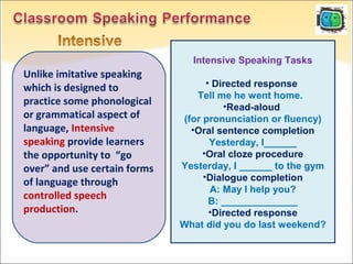 Oral skills & classroom speaking performance | PPT
