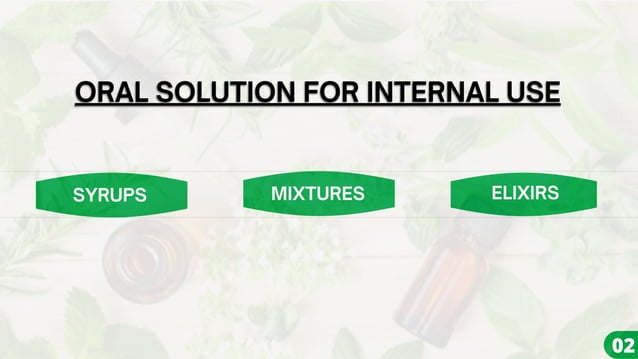 Oral herbal solution for internal use (syrup, elixirs, mixtures) | PDF ...