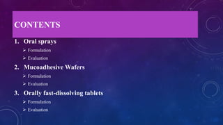 Oral spray, Wafers and fast Dissolving.pptx
