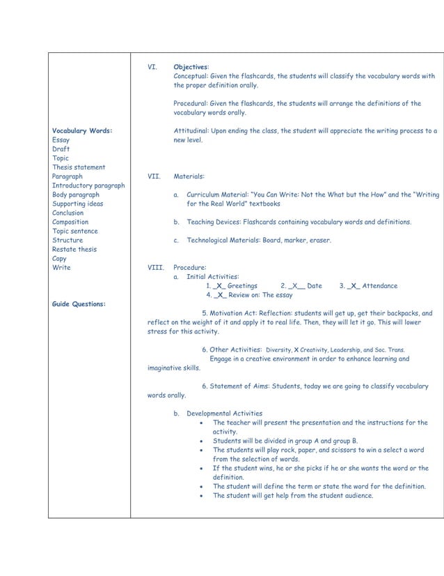 Oral standard lesson plan revised | PDF