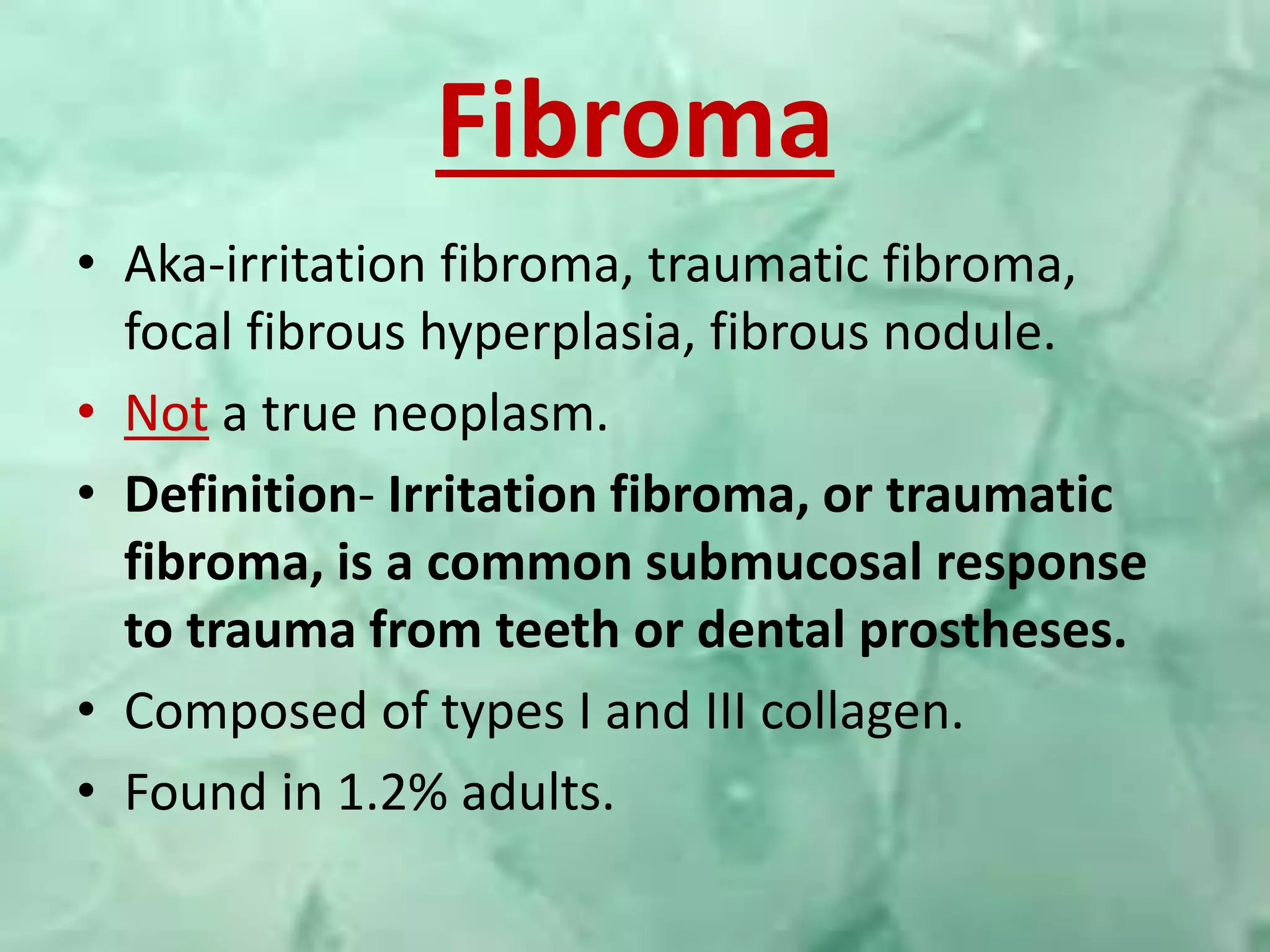 NON ODONTOGENIC TUMORS OF ORAL CAVITY-I | PPTX
