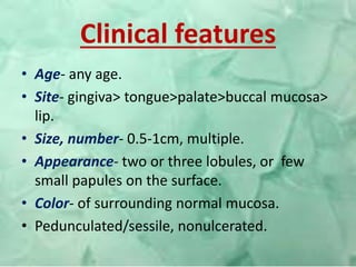 NON ODONTOGENIC TUMORS OF ORAL CAVITY-I | PPTX