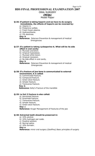 Oral surgery mc_qs | PDF