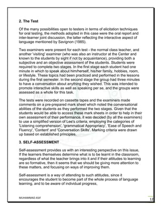 Oral testing in the class | PDF