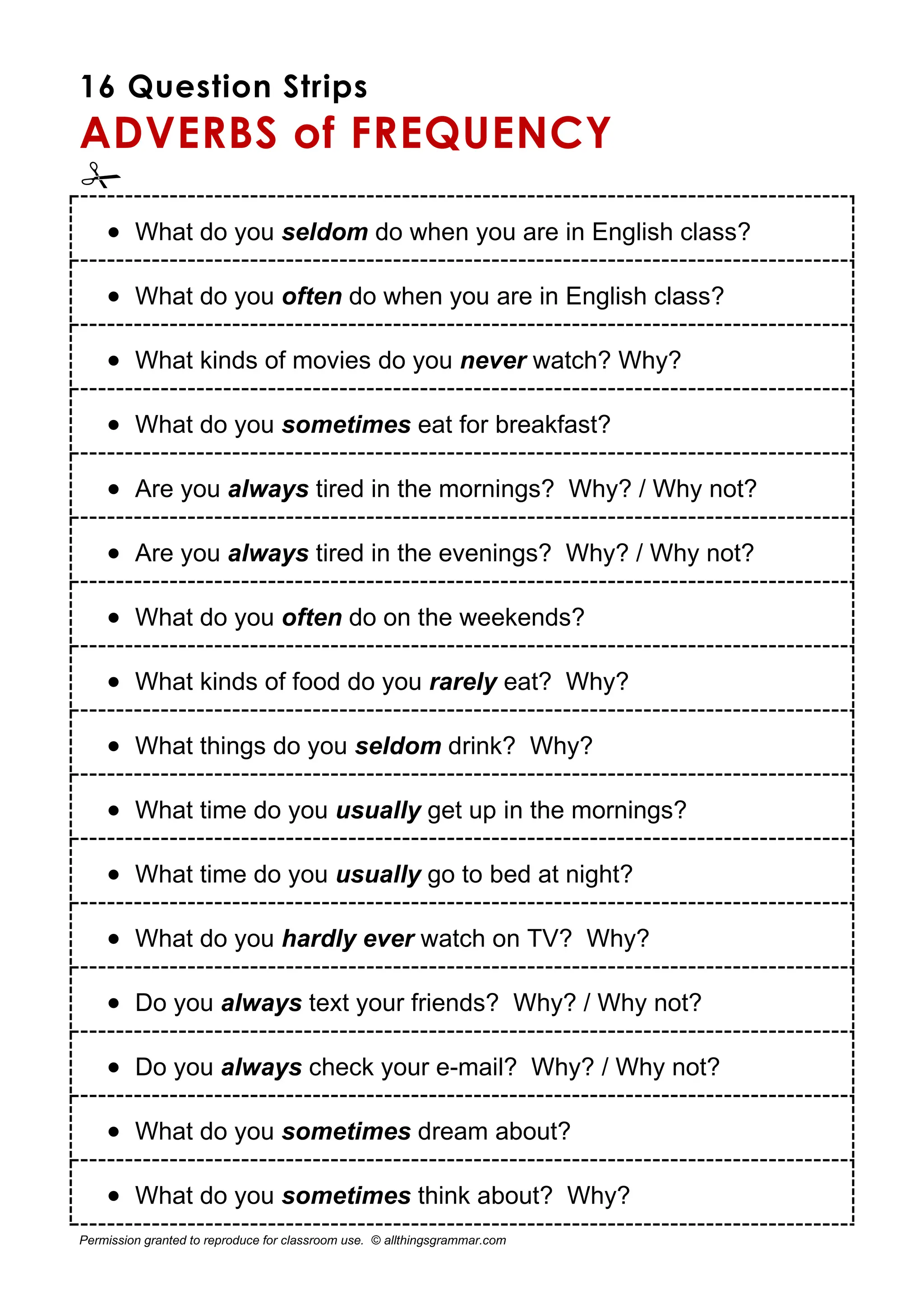 Adverbs of frequency | PDF