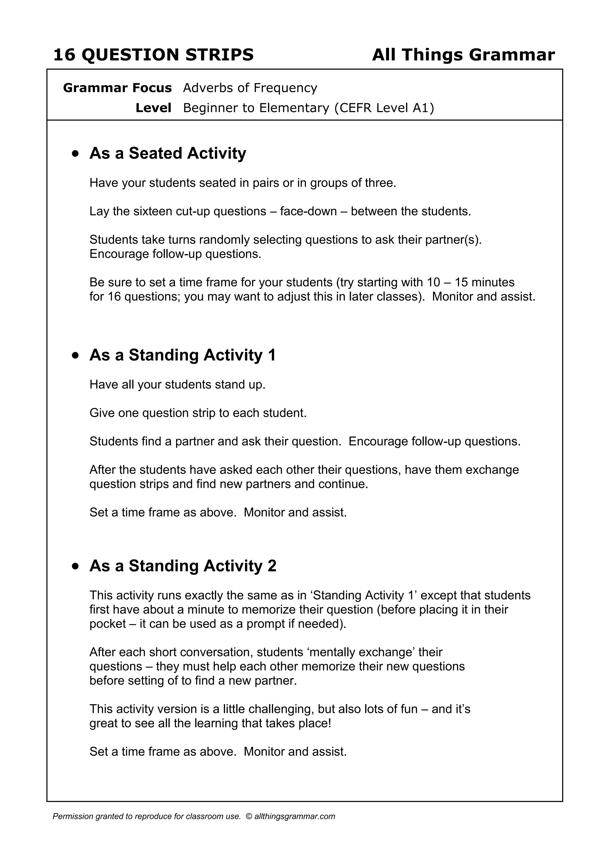 Adverbs of frequency | PDF