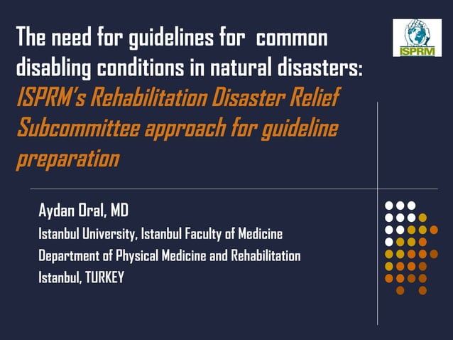 Oral the need for guidelines for common disabling conditions in natural ...