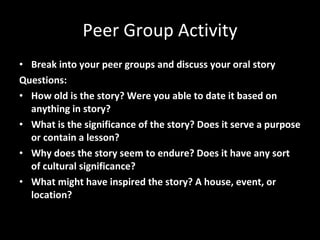 Oral Traditions Revised Lec | PPT