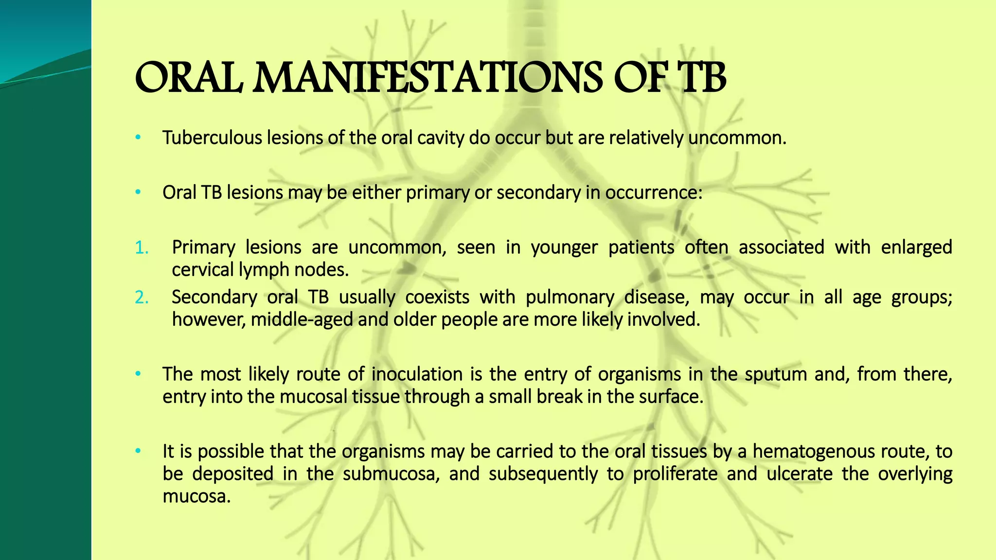 Oral tuberculosis | PPTX