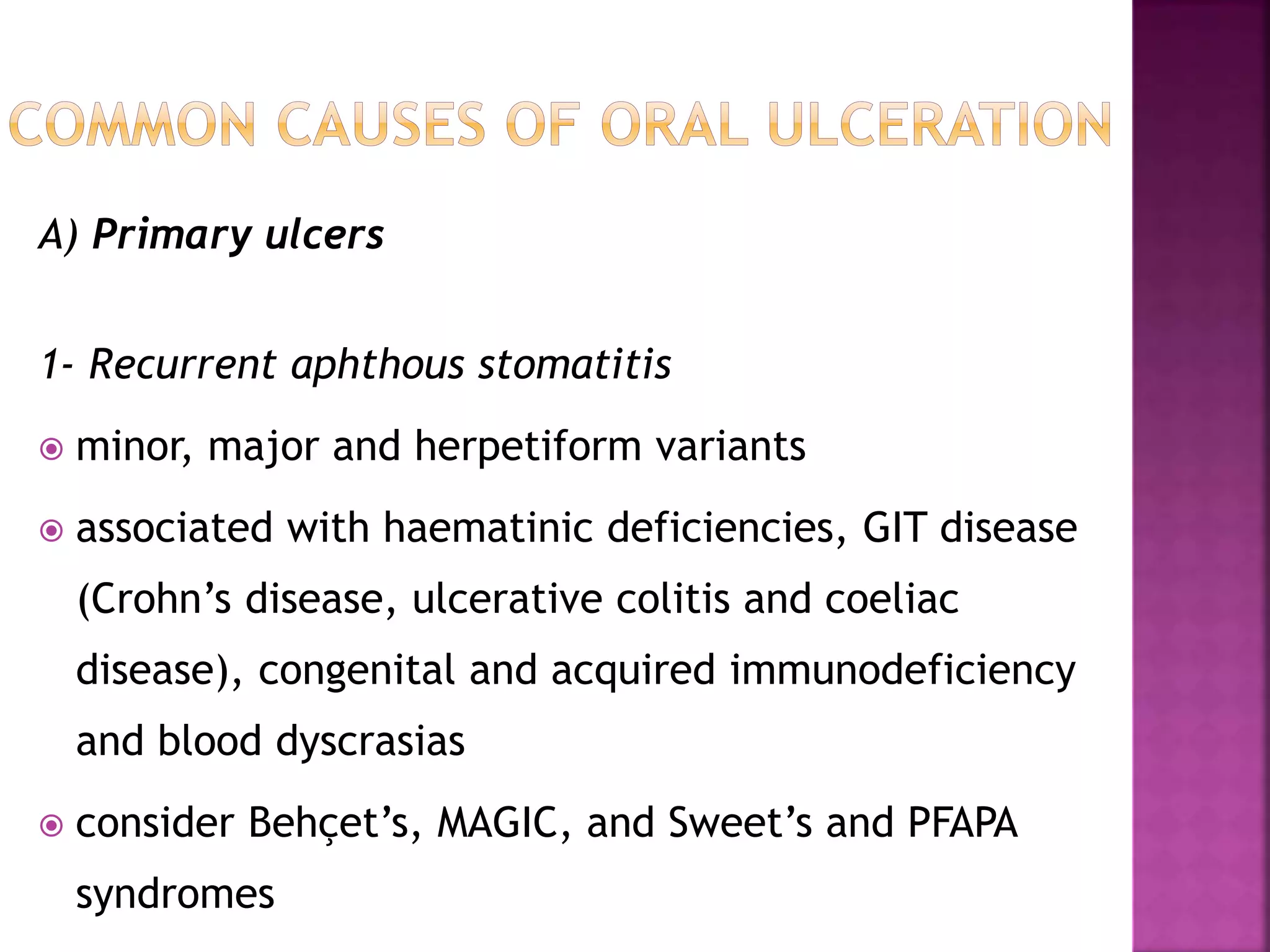 Oral ulcers | PPTX