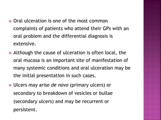 Oral ulcers | PPTX