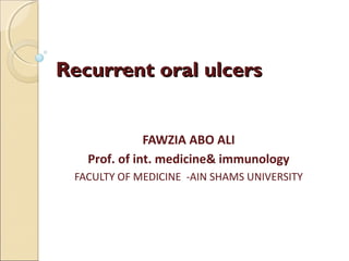 Oral ulcers | PPT