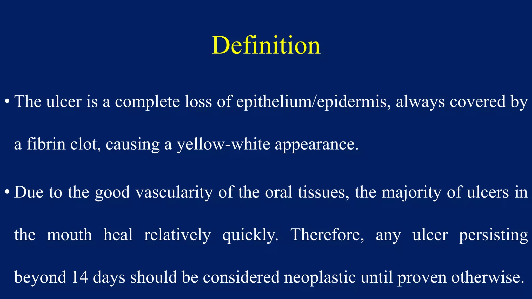 Oral ulcers introduction | PPTX
