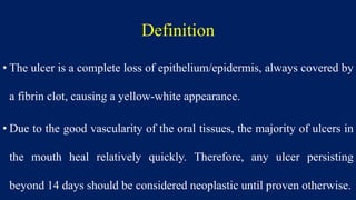 Oral ulcers introduction | PPTX