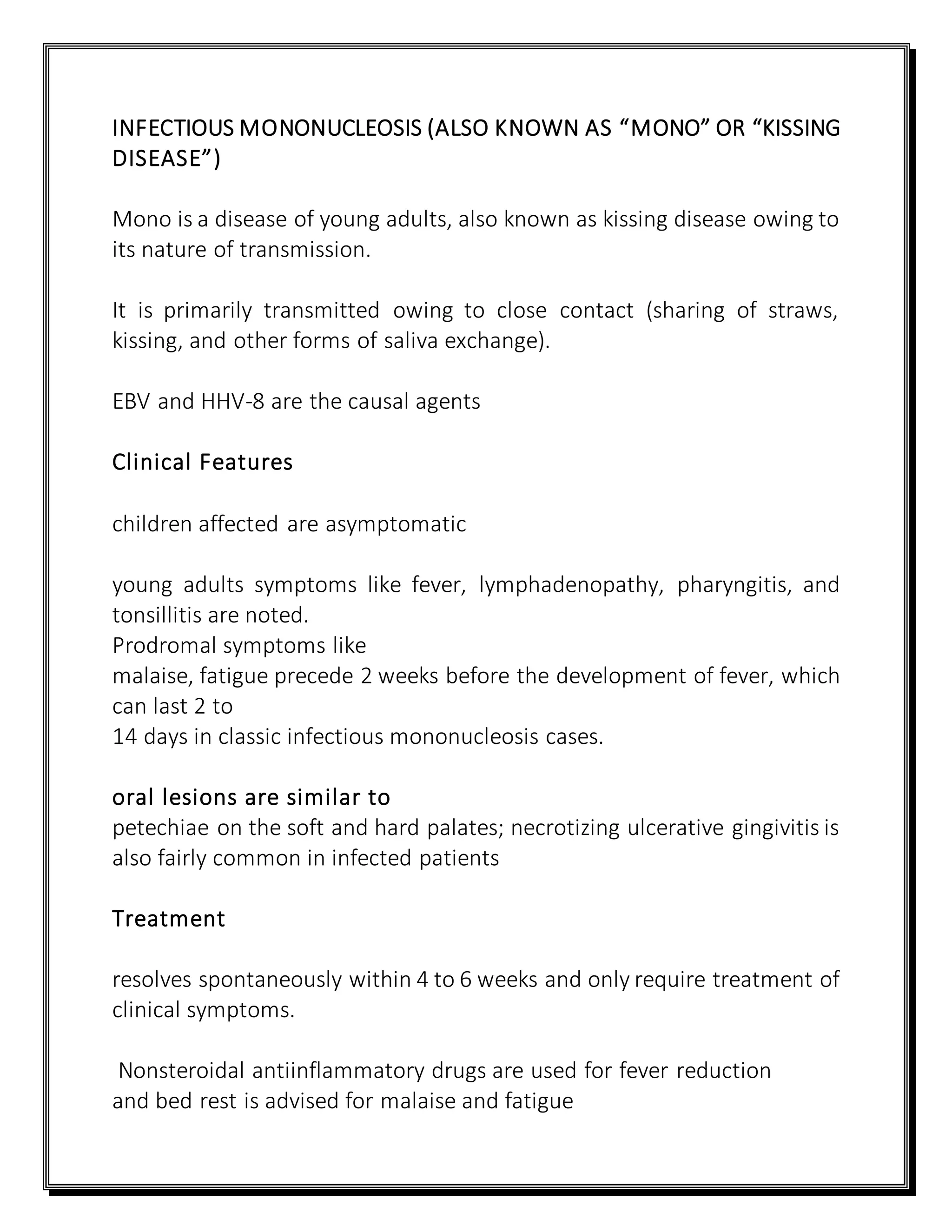 Oral viral infections | DOCX