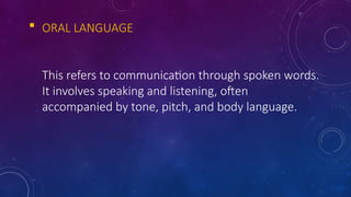 Oral vs. written language. presentation | PPTX