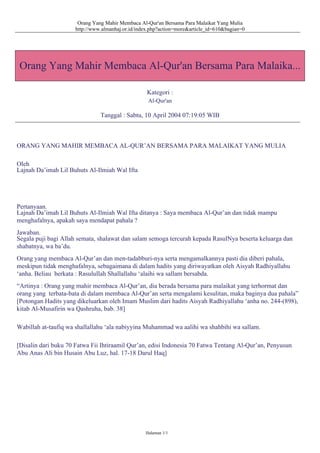 Orang yang-mahir-membaca-al-qur-an-bersama-para-malaikat-yang-mulia | PDF