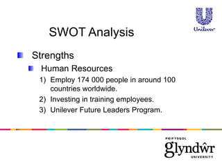 SWOT analysis of Unilever | PPTX