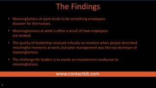 What Makes Work Meaningful or Meaningless? | PPT