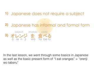 Learn Japanese Part 2 - Tenses for Beginners | PPT