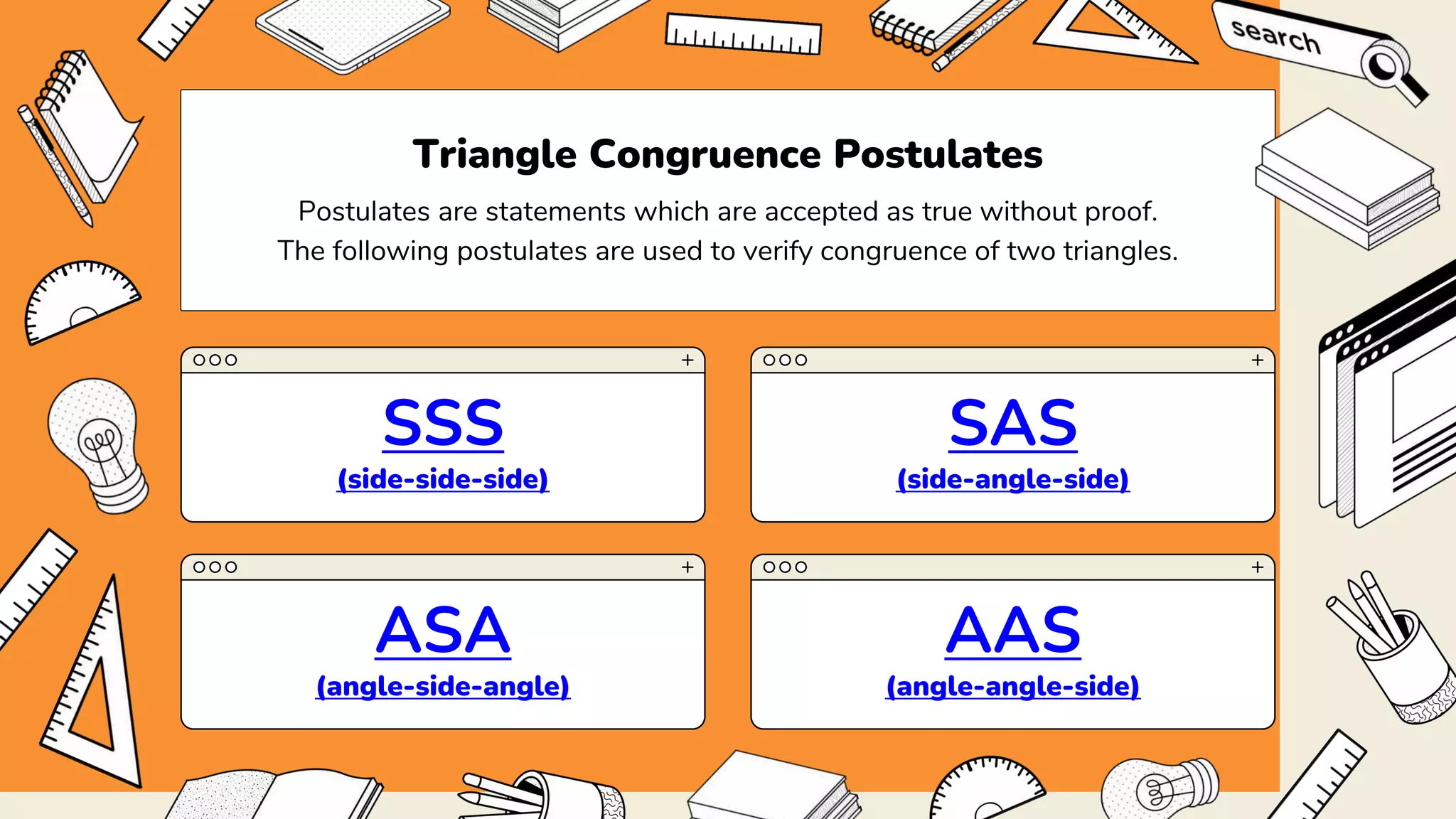TRIANGLE CONGRUENCE POSTULATES | PPTX