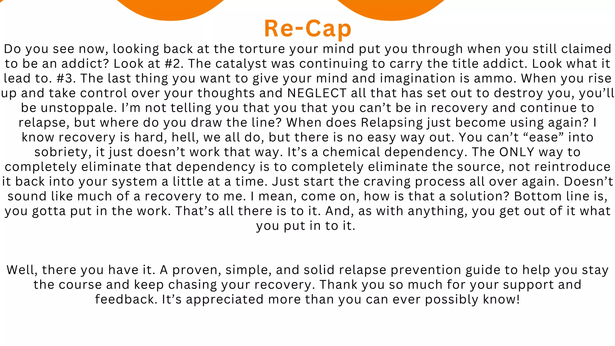 Relapse Prevention - | PDF