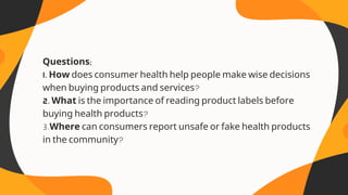 Understanding Consumer Health: Making Wise Choices for Safe Products ...