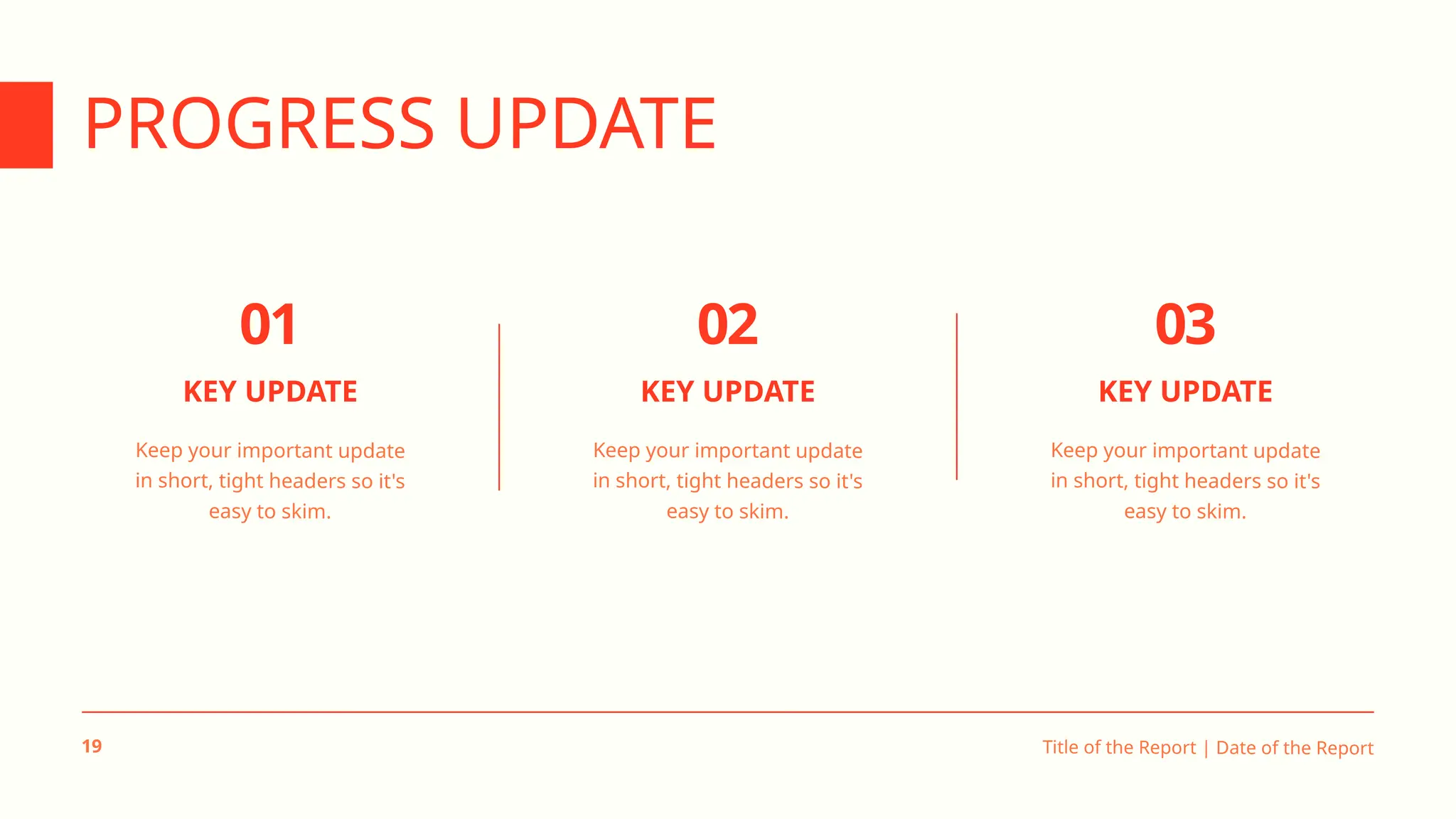 Orange Griddy Big Type Business Progress Report Sustainable Development ...