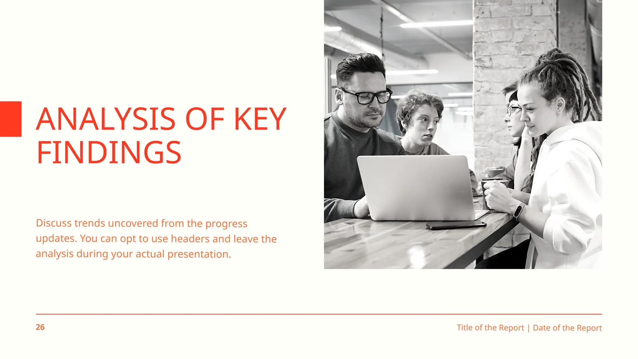Orange Griddy Big Type Business Progress Report Sustainable Development ...