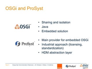 Orange Home Automation Infrastructure – open interaction from the Cloud - Jean Michel Ortholand ...