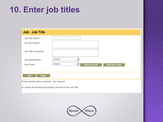 Orange hrm setup 1 presentation | PDF