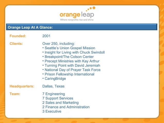 Orange Leap Overview | PPT