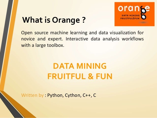 Orange software Introduction برنامج اورنج للتنقیب عن البیانات