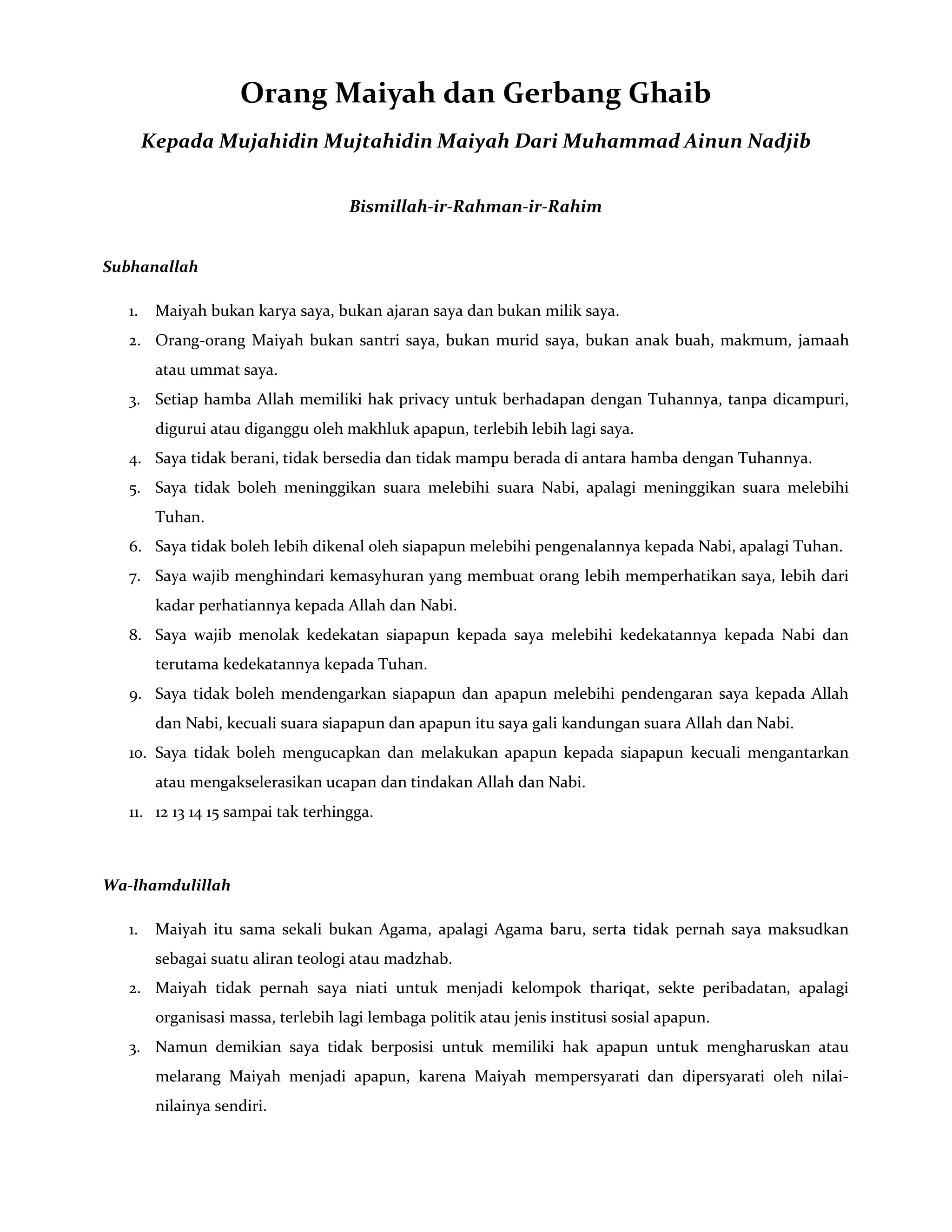 Orang maiyah dan gerbang ghaib | PDF