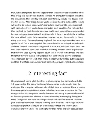 orangutan book | DOCX | Asia Travel | Travel Locations