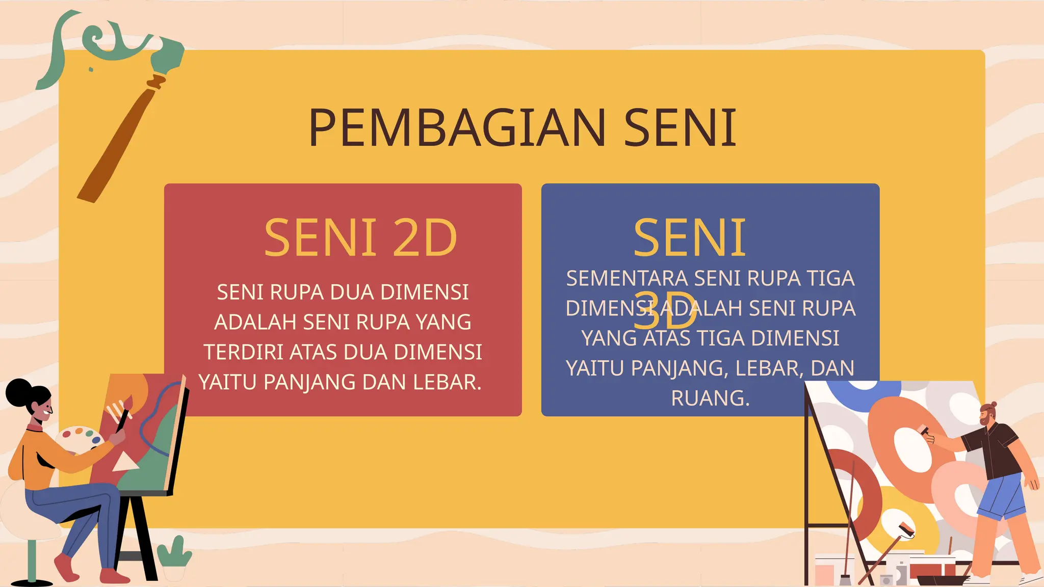 Oranye dan Cokelat Ilustrasi Tugas Seni Lukis Presentasi | PPT
