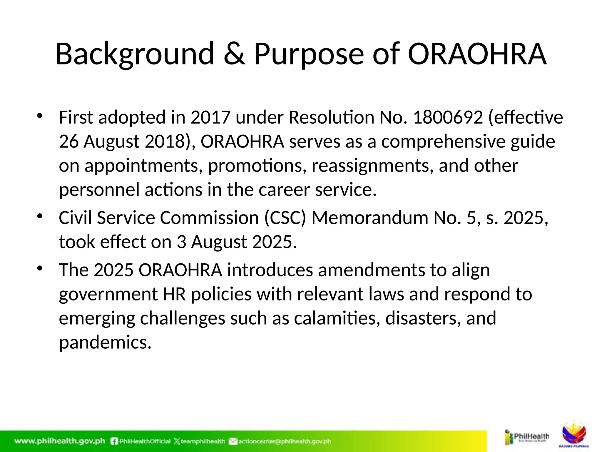 Key Points of 2025 ORAOHRA of the CSC from CSI | PPTX