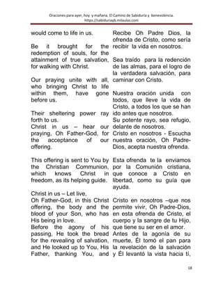 Orar, oraciones para ayer, hoy y mañana | PDF