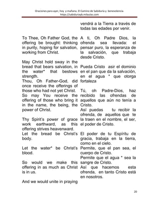 Orar, oraciones para ayer, hoy y mañana | PDF