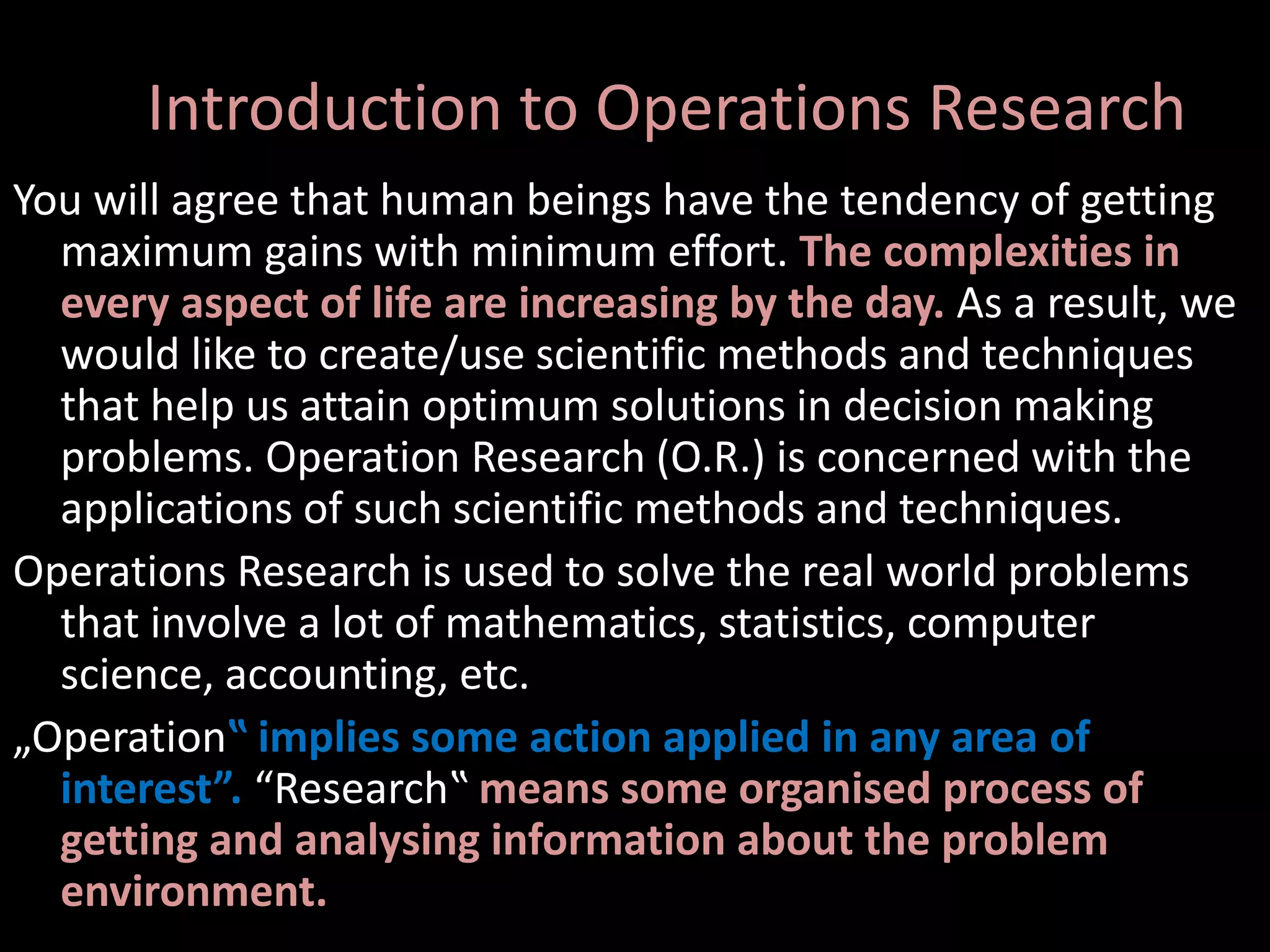 Basics of Operations Research | PPTX