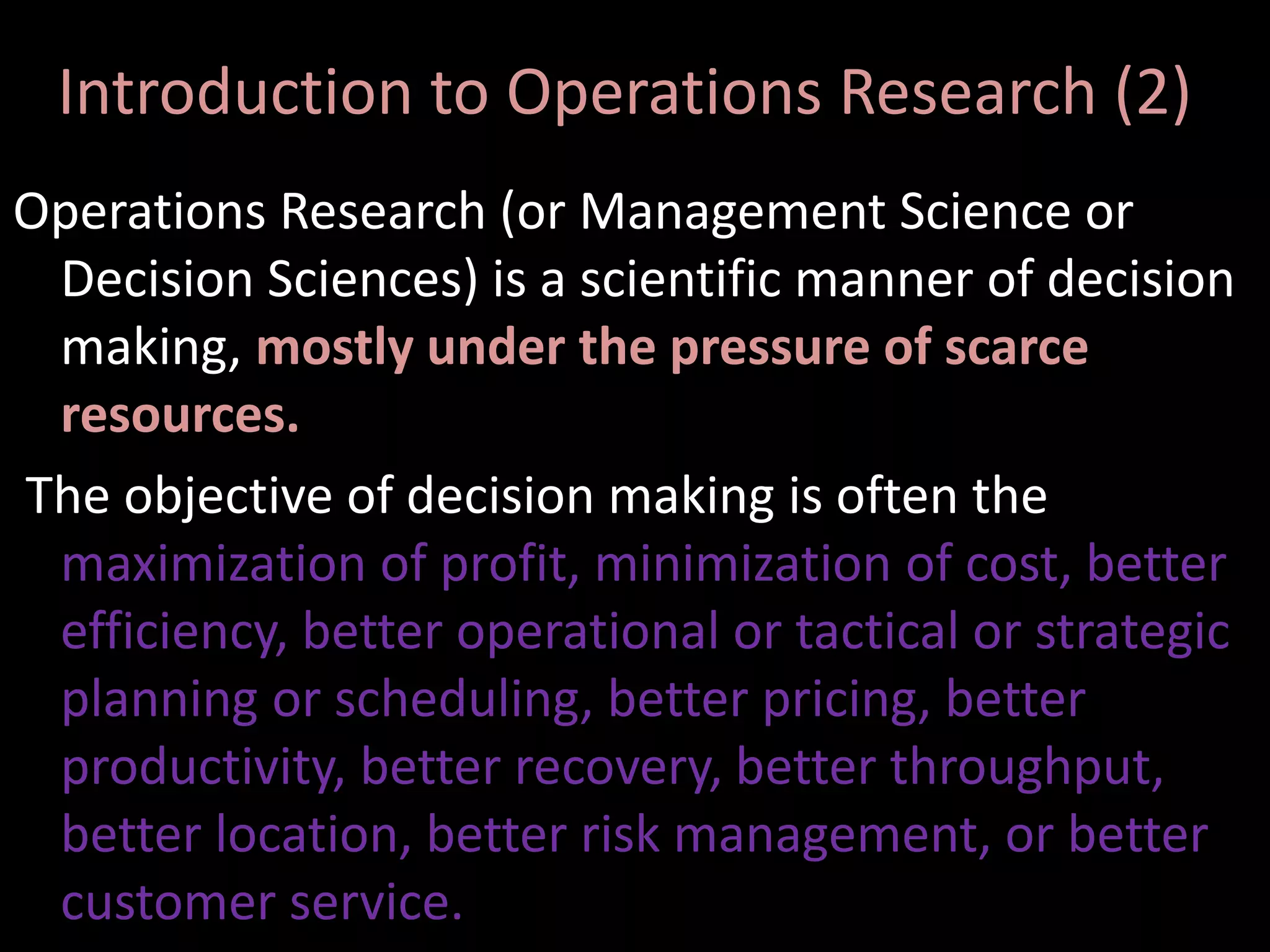 Basics of Operations Research | PPTX