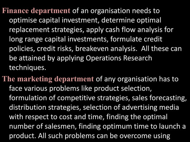 Basics of Operations Research | PPTX | Business | Business and Finance