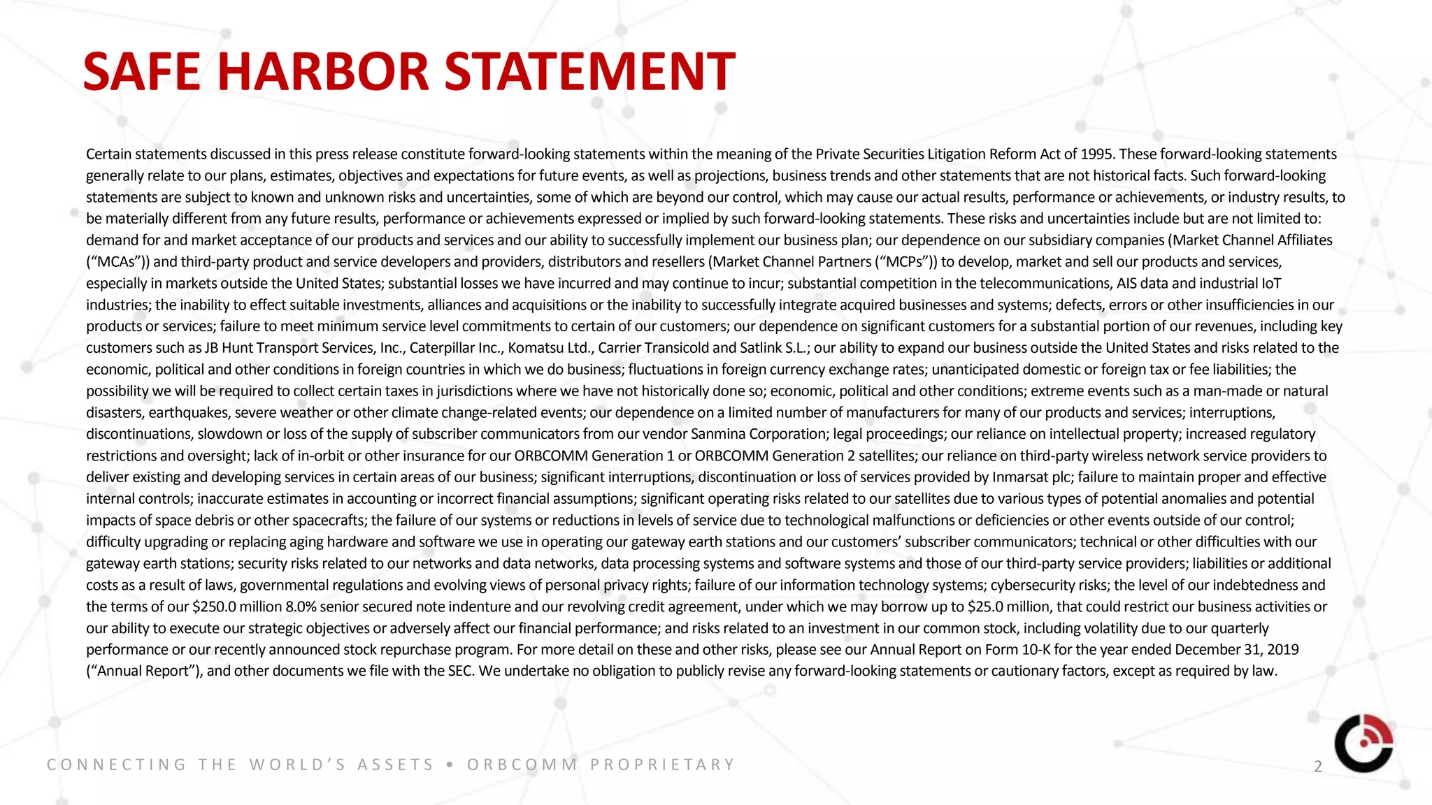 ORBCOMM Investor Overview | PPTX