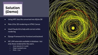 NASA Space App Hackathon 2024 Team Orbidium - Orrery Web App Demo | PPT