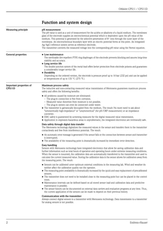 Orbisint cps11 cps11 d-endress+hauser datasheet-ph electrodes | PDF