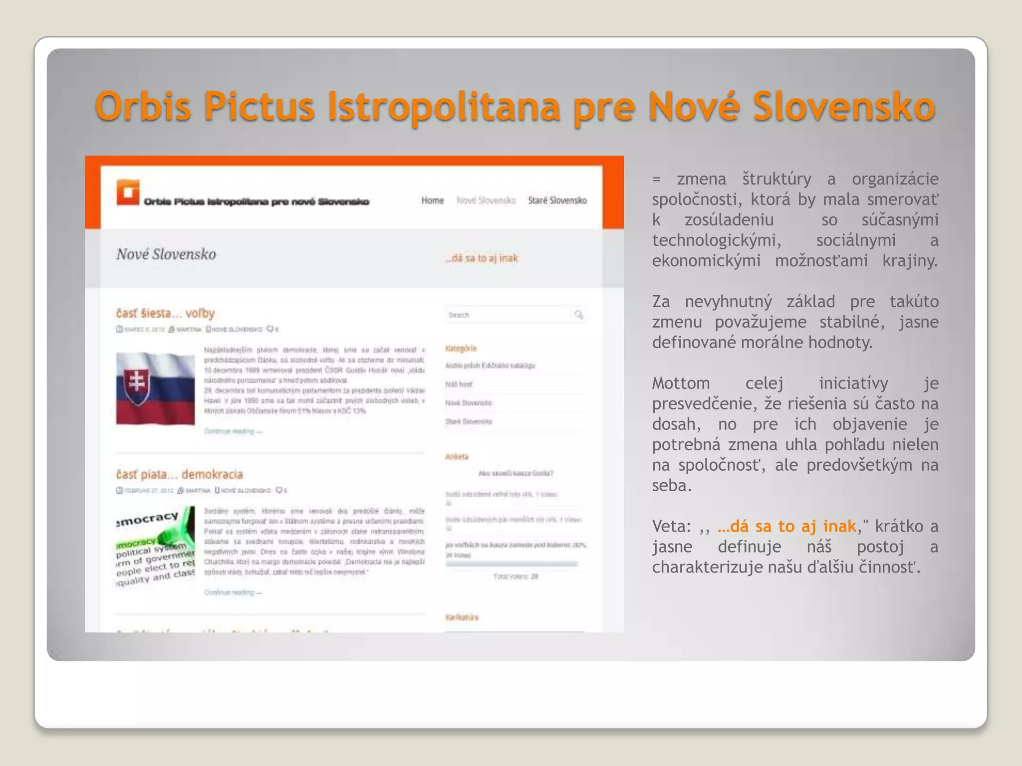 Orbis Pictus Istropolitana pre nové Slovensko | PPTX