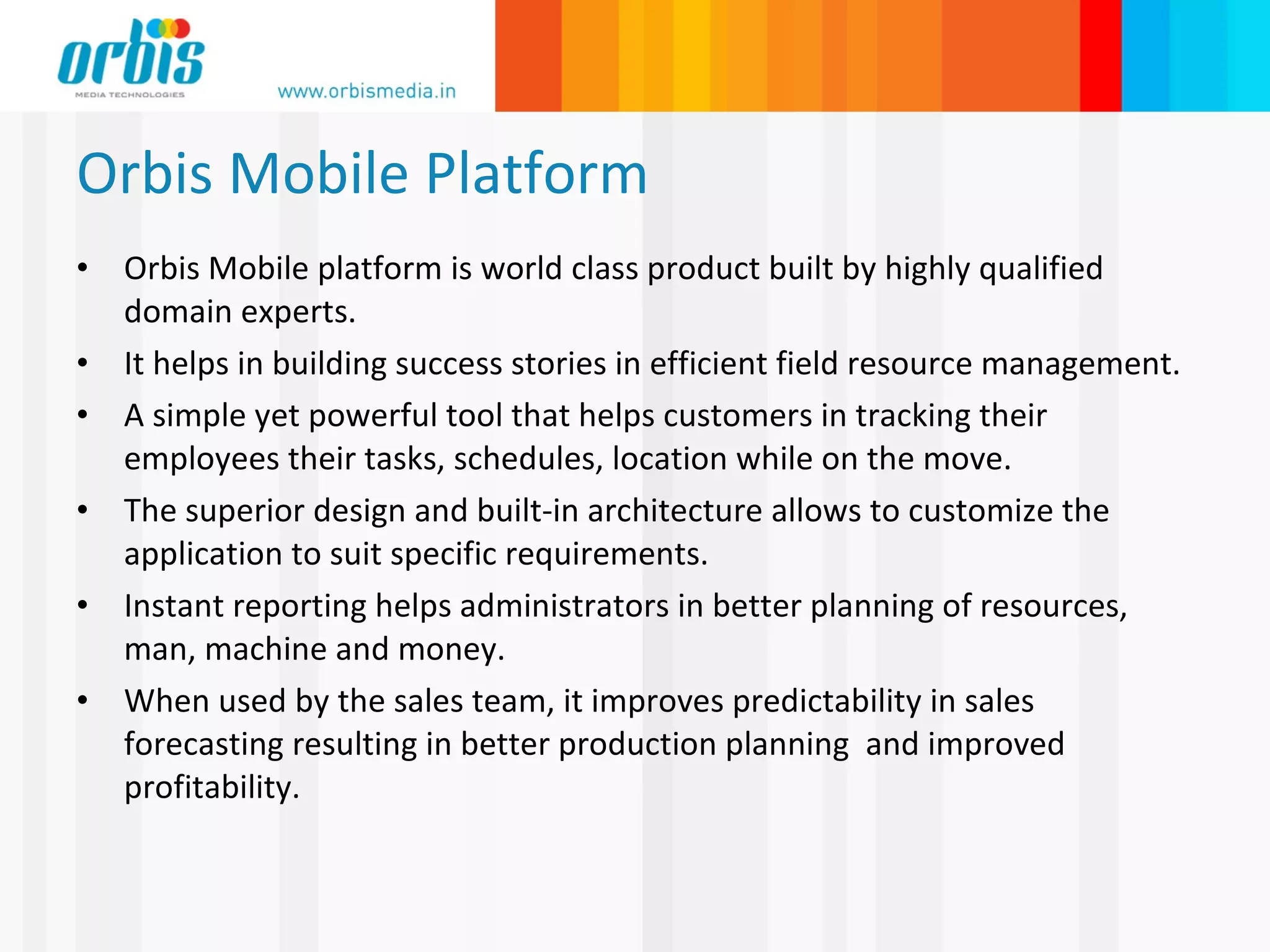 Orbis Product Overview And Utility | PPT