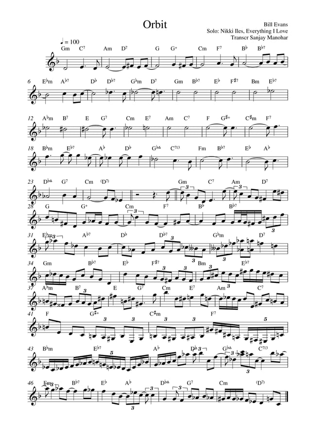 Orbit bill evans - nikki iles | PDF | Music | Entertainment