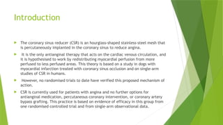 orbita cosmic trail, coronary sinus reduction device | PPTX